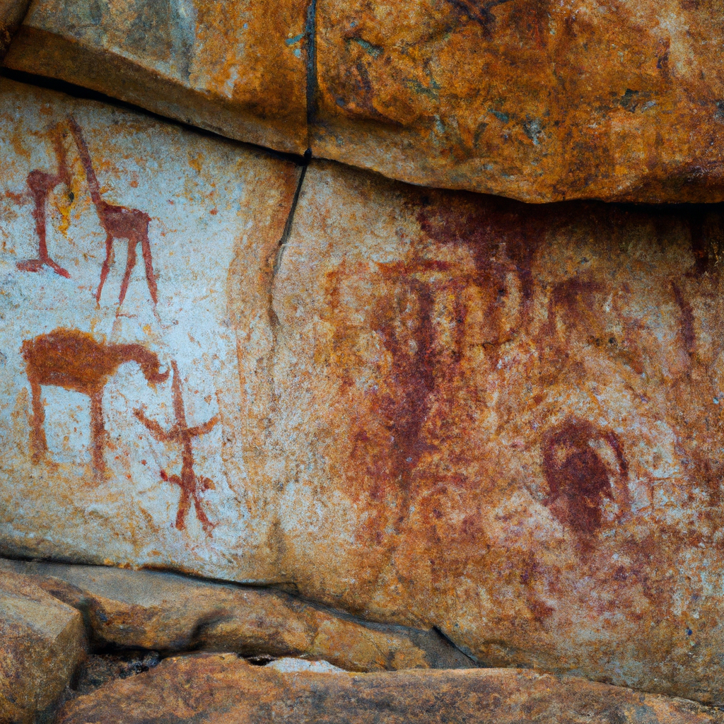 Rock paintings at dutsen habude, birnin kudu, jigawa state In Nigeria ...