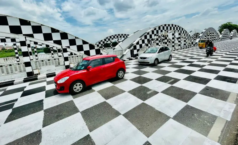 An iconic bridge in Chennai painted like chess boardWorld Tour & Travel ...